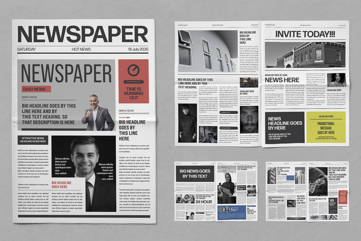 Editable Newspaper Layout Template