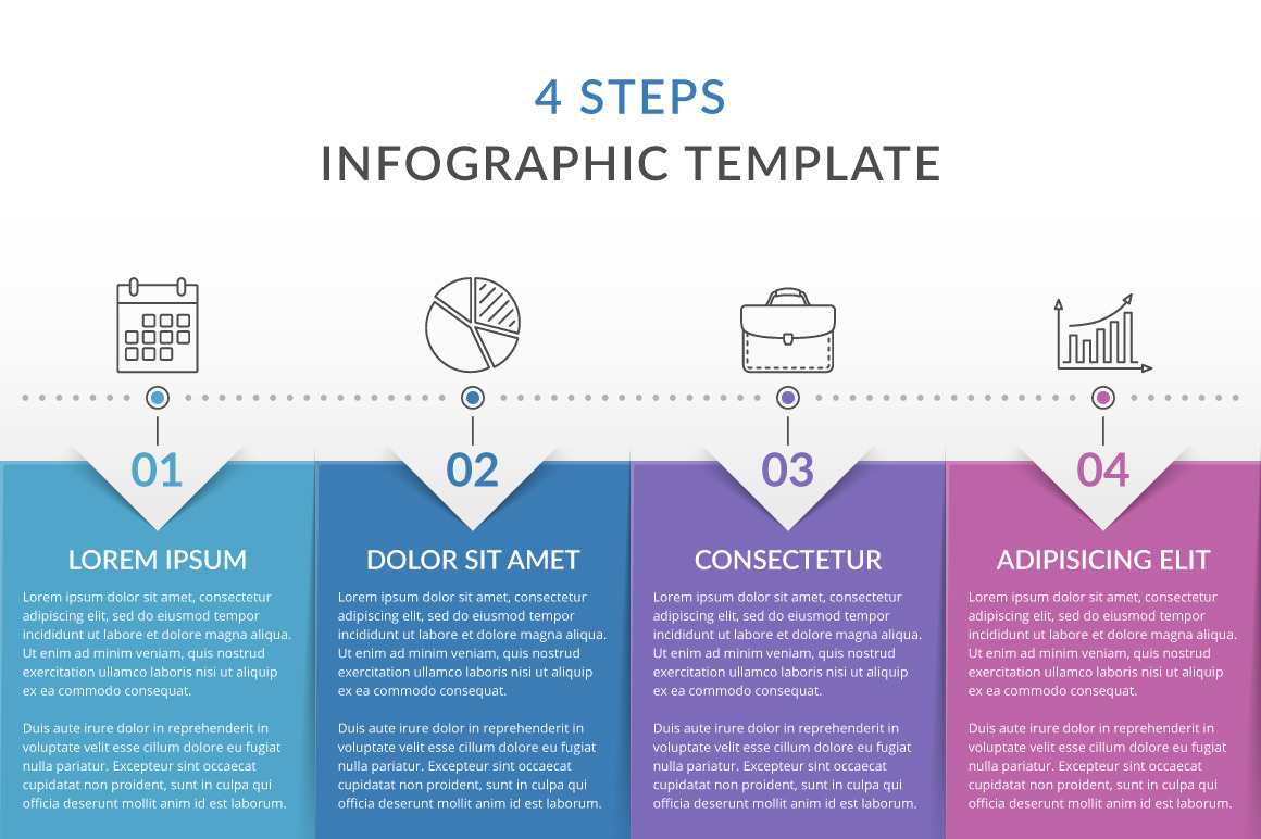 4 Steps - Infographic Template | Graphics ~ Creative Market