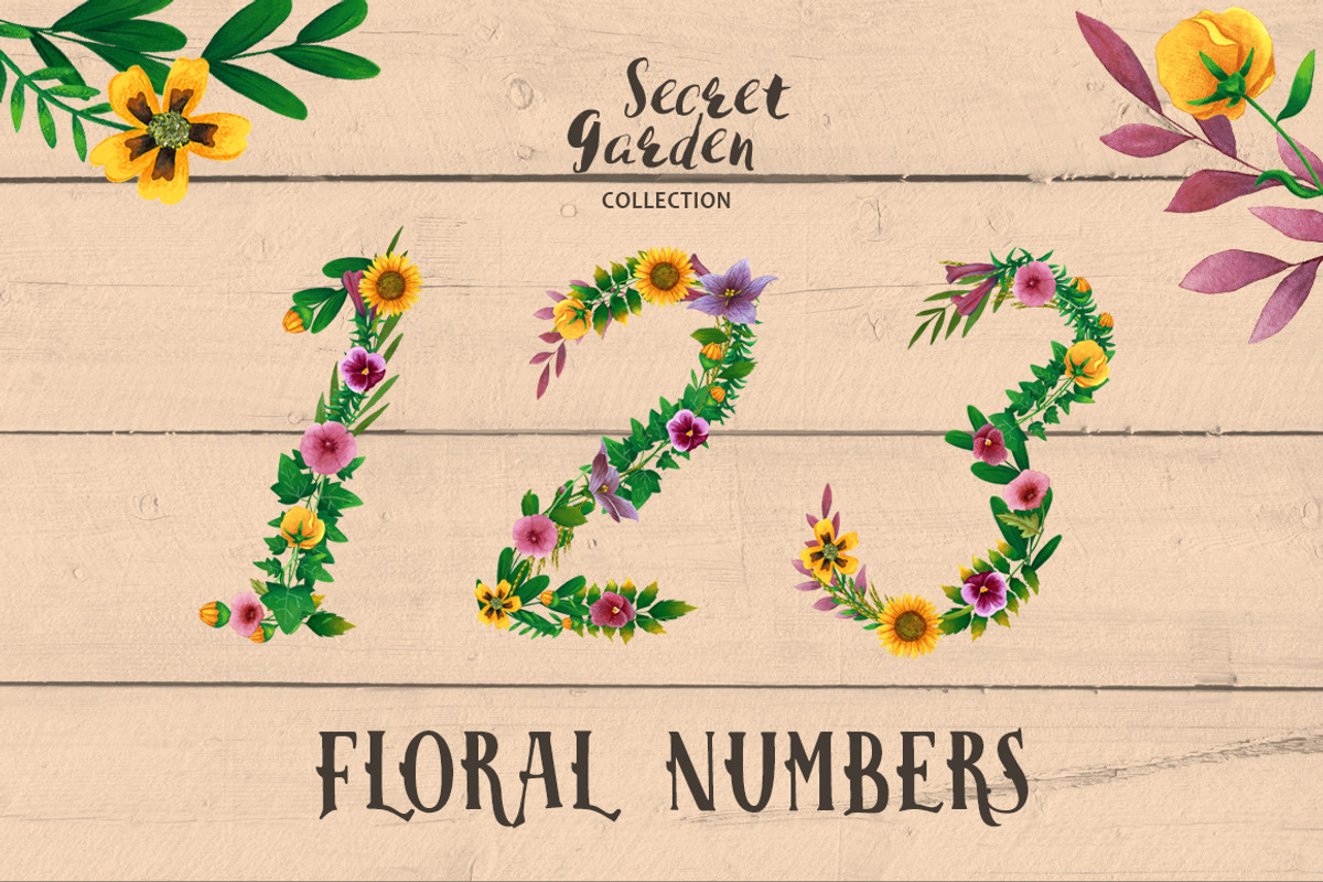 Floral Numbers - Secret Garden, a Decorative Illustration by Lisa's ...