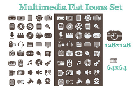 Multimedia Flat Icons Set, an Icon by Sabelskaya