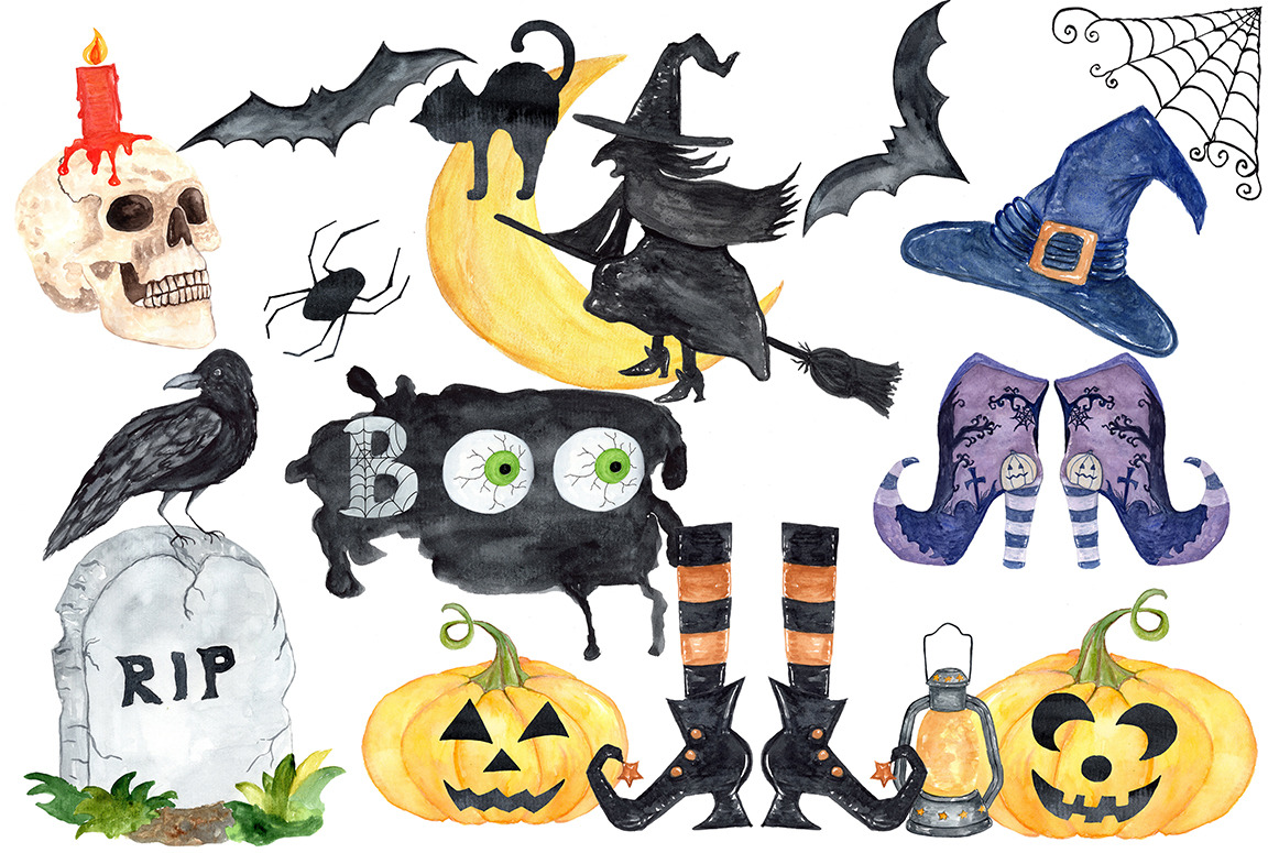 Halloween clipart, a Decorative Illustration by chilipapers