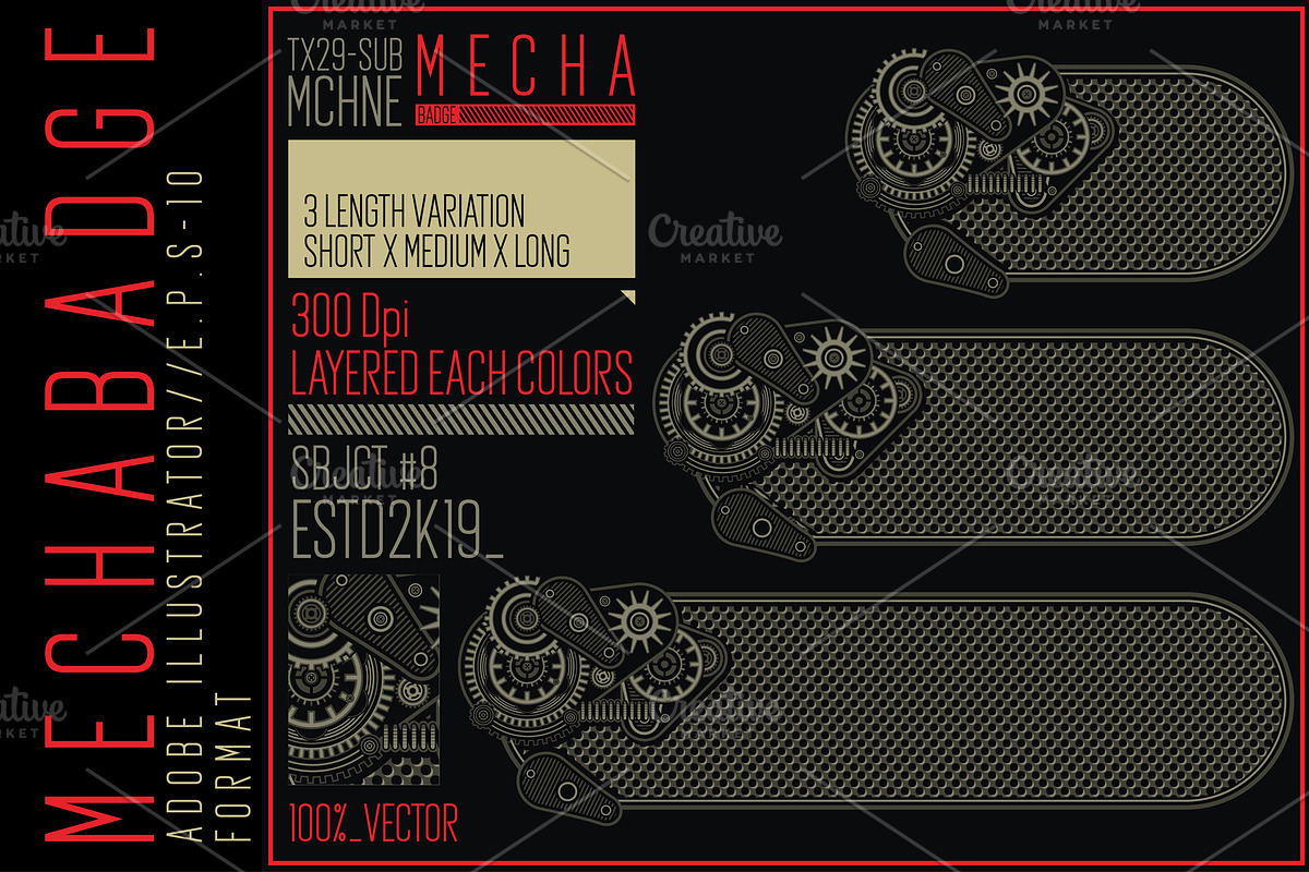 10 Horizontal MECHA badge, an Education Illustration by the-sastra