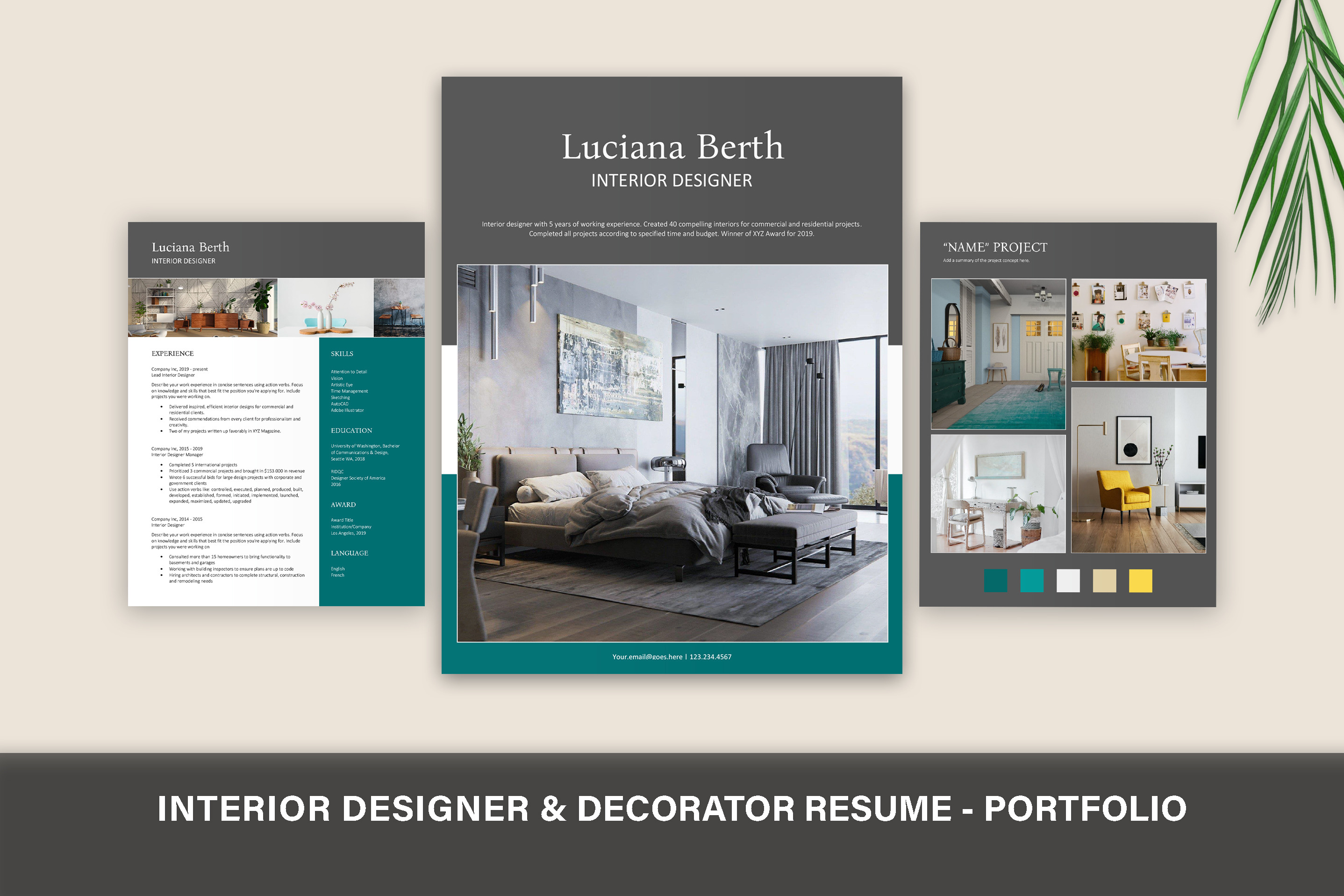 Interior Designer Resume Portfolio, a Resume Template by Stanin Studio