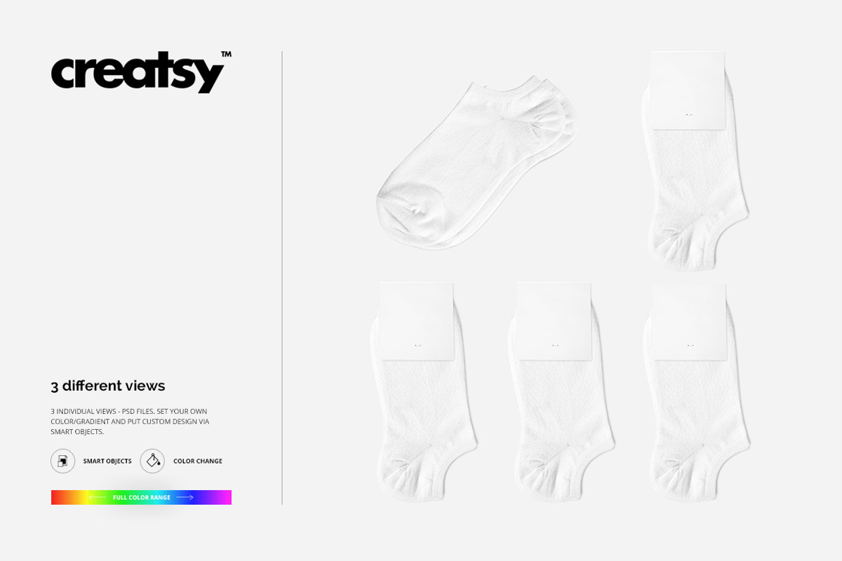 Low Cut Socks Mockup Set, a Product Mockup by Creatsy