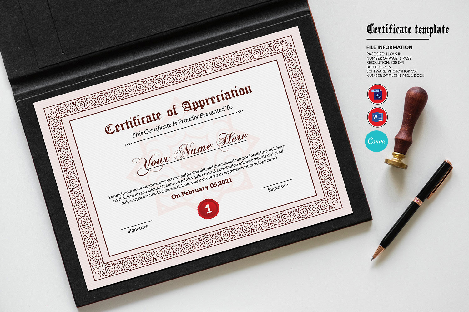 Certificate Template, a Stationery Template by Template Shop | Creative ...