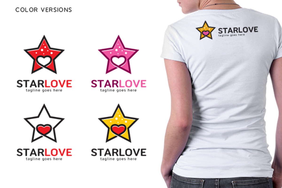 Star Love Logo Template, a Branding & Logo Template by gunaonedesign