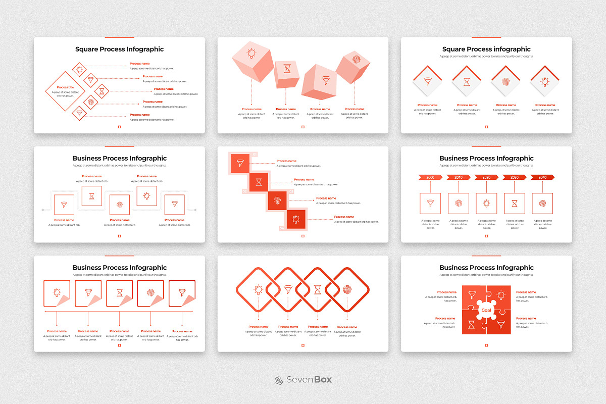 Square Powerpoint Infographics, a Presentation Template by ShapeSlide