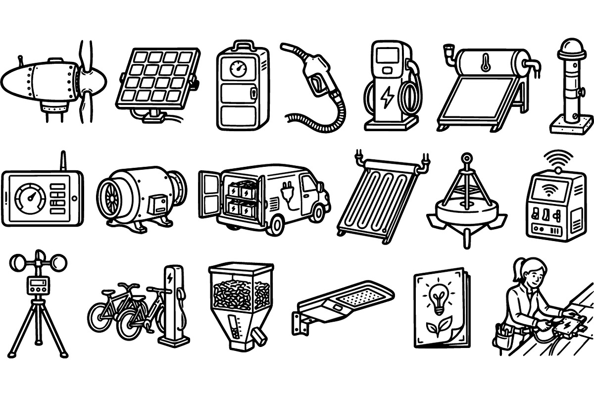 Energy Technology Icon Pack, an Illustration by designvectx