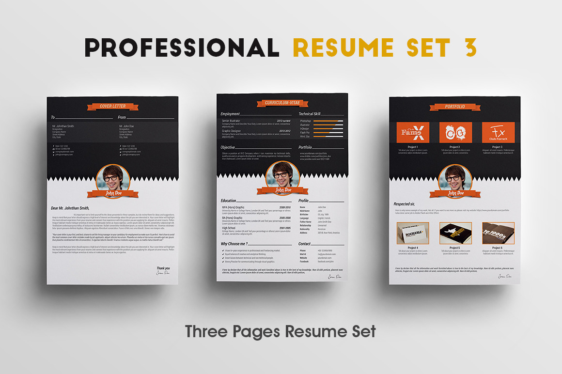 Professional Resume Set 3, a Resume Template by What a Story