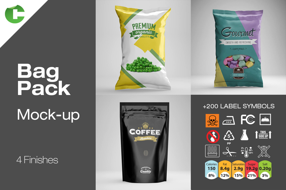 Bag Pack - Mock-Up, a Cups & Container Mockup by Colatudo Store