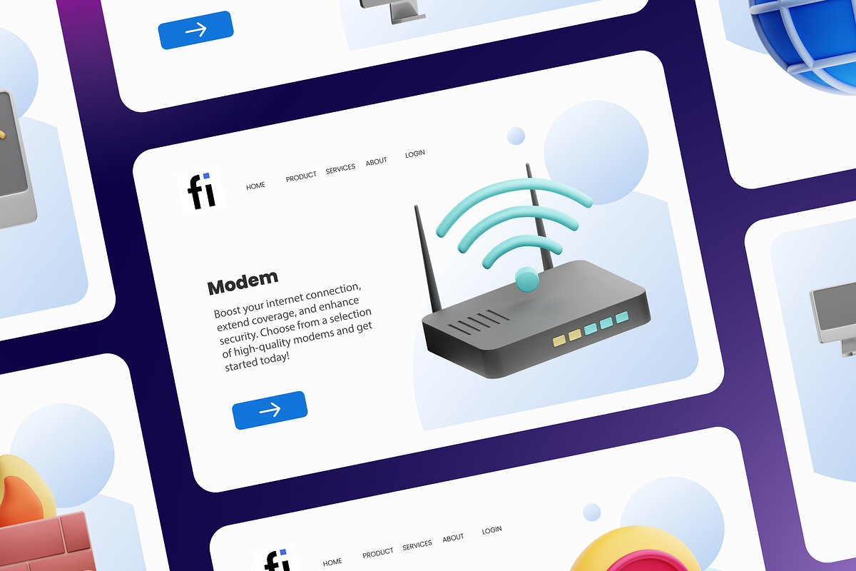 3D Network Icons