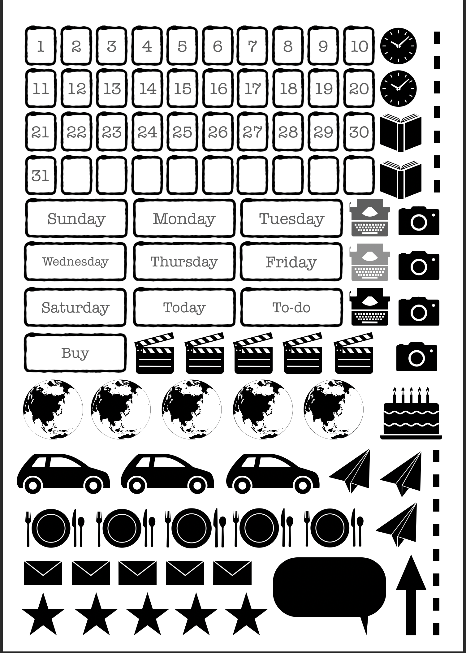 Journal / Planner Stickers!, a Graphic by Marty & Miggy