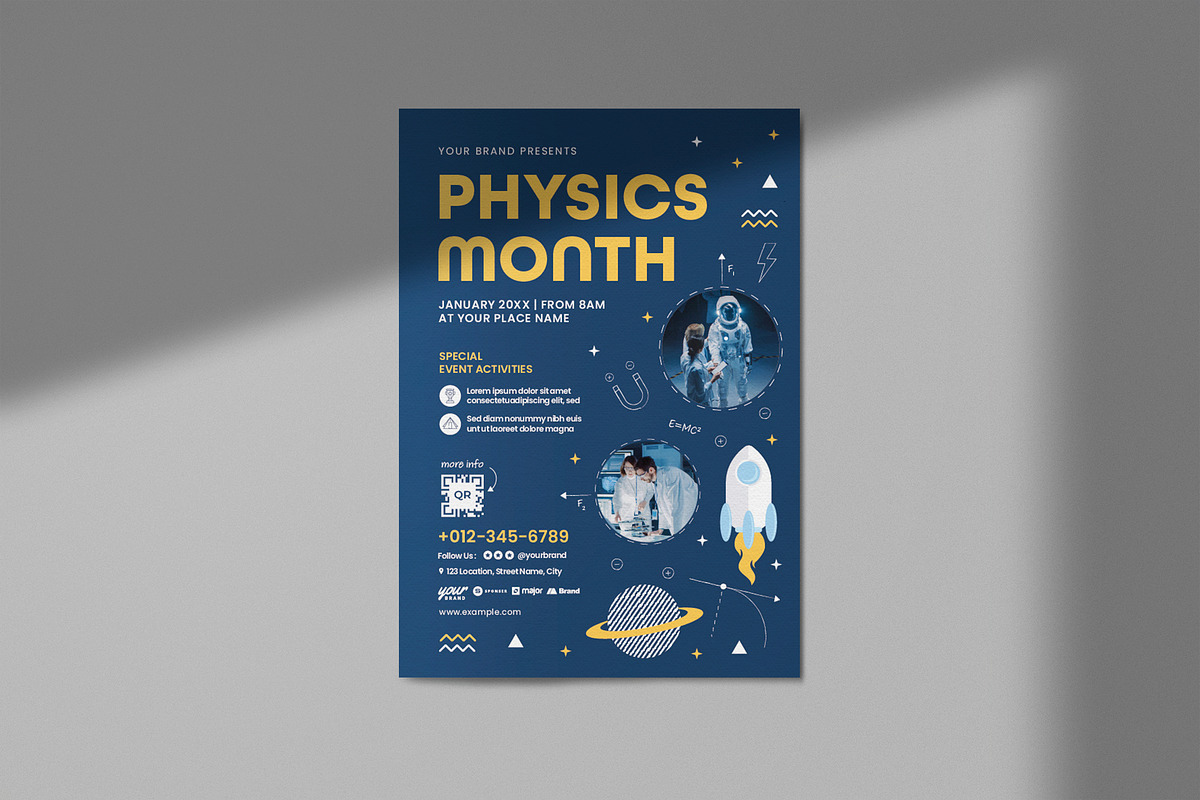 Physics Science Education Flyer, a Flyer Template by BrandPacks