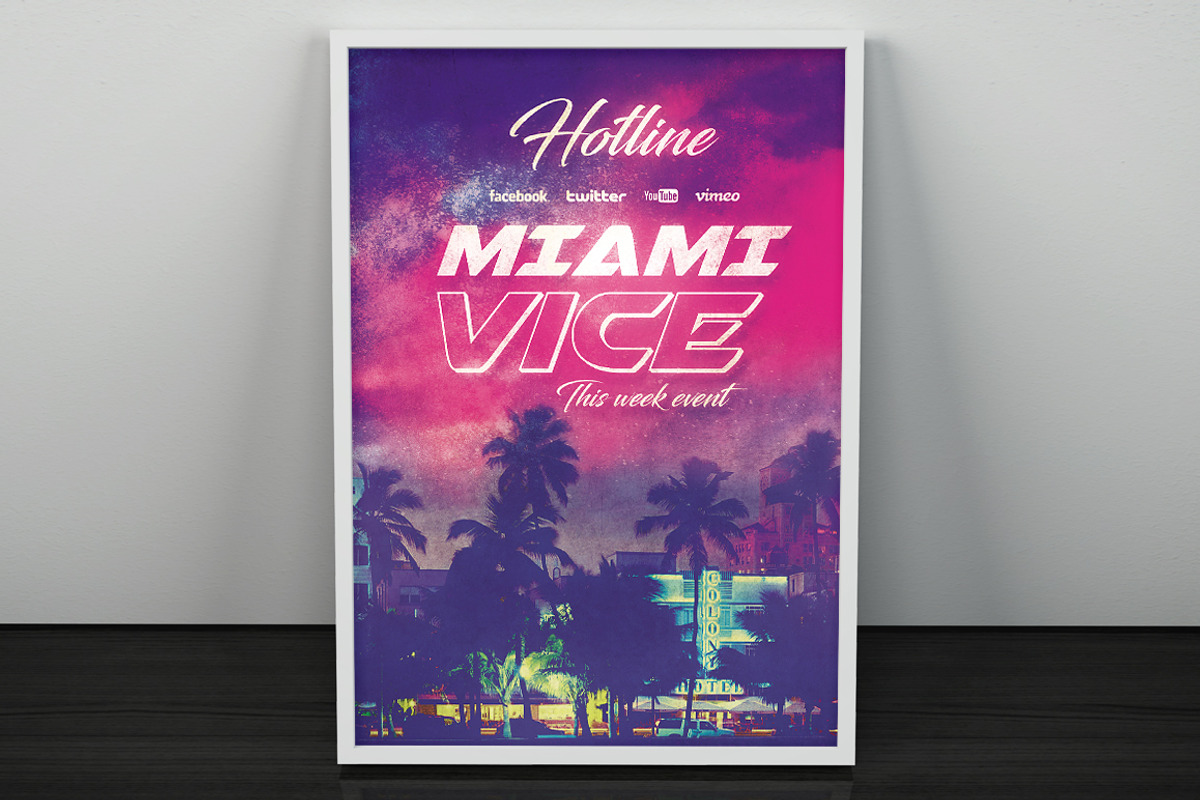 Miami Vice - Flyer / Poster, a Flyer Template by VectorMedia