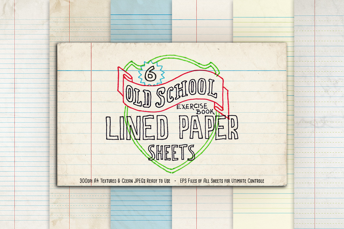 Old School Exercise Book Lined Paper, a Texture Graphic by Fendell Projects
