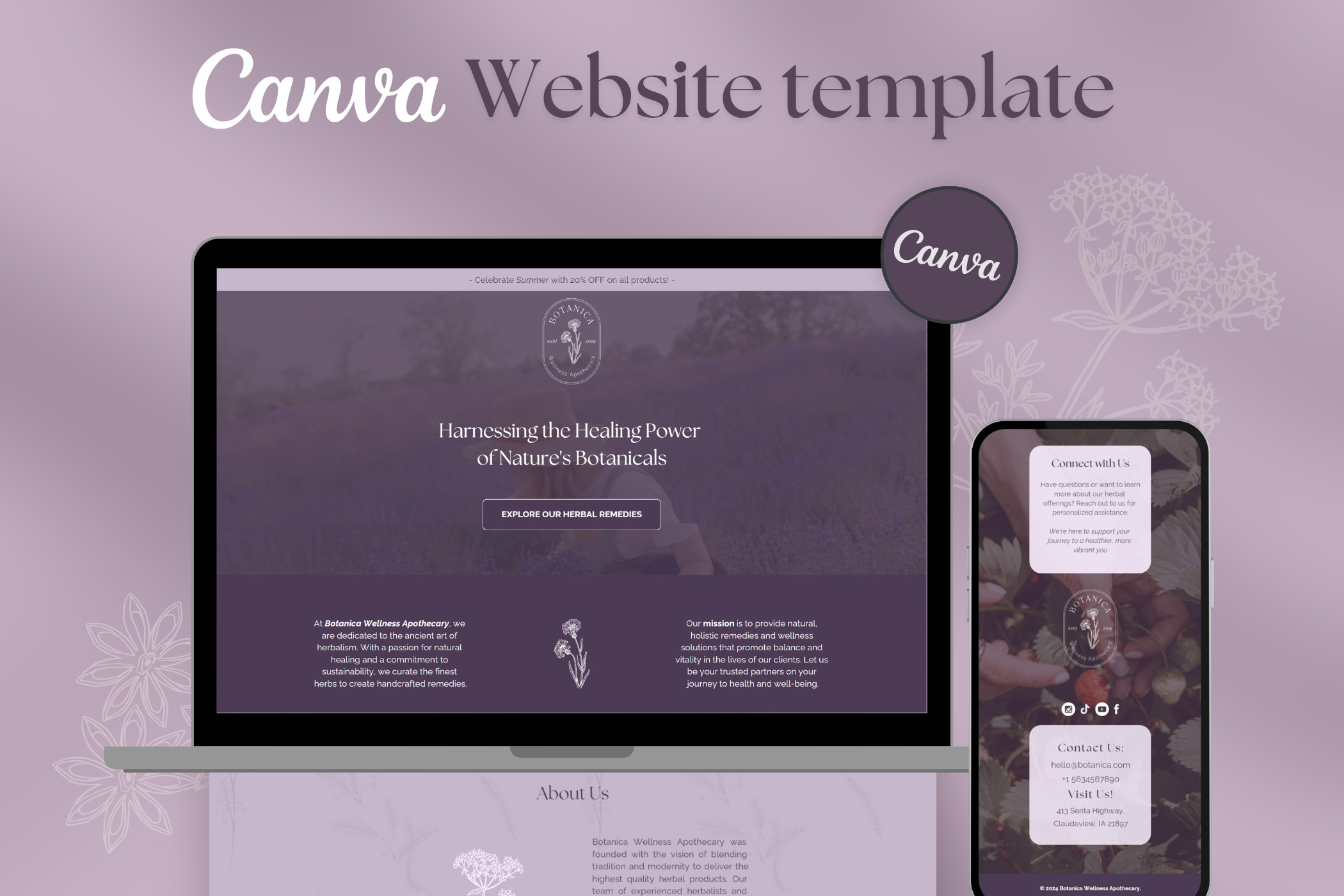 Harmonia Canva Website Template | Creative Market