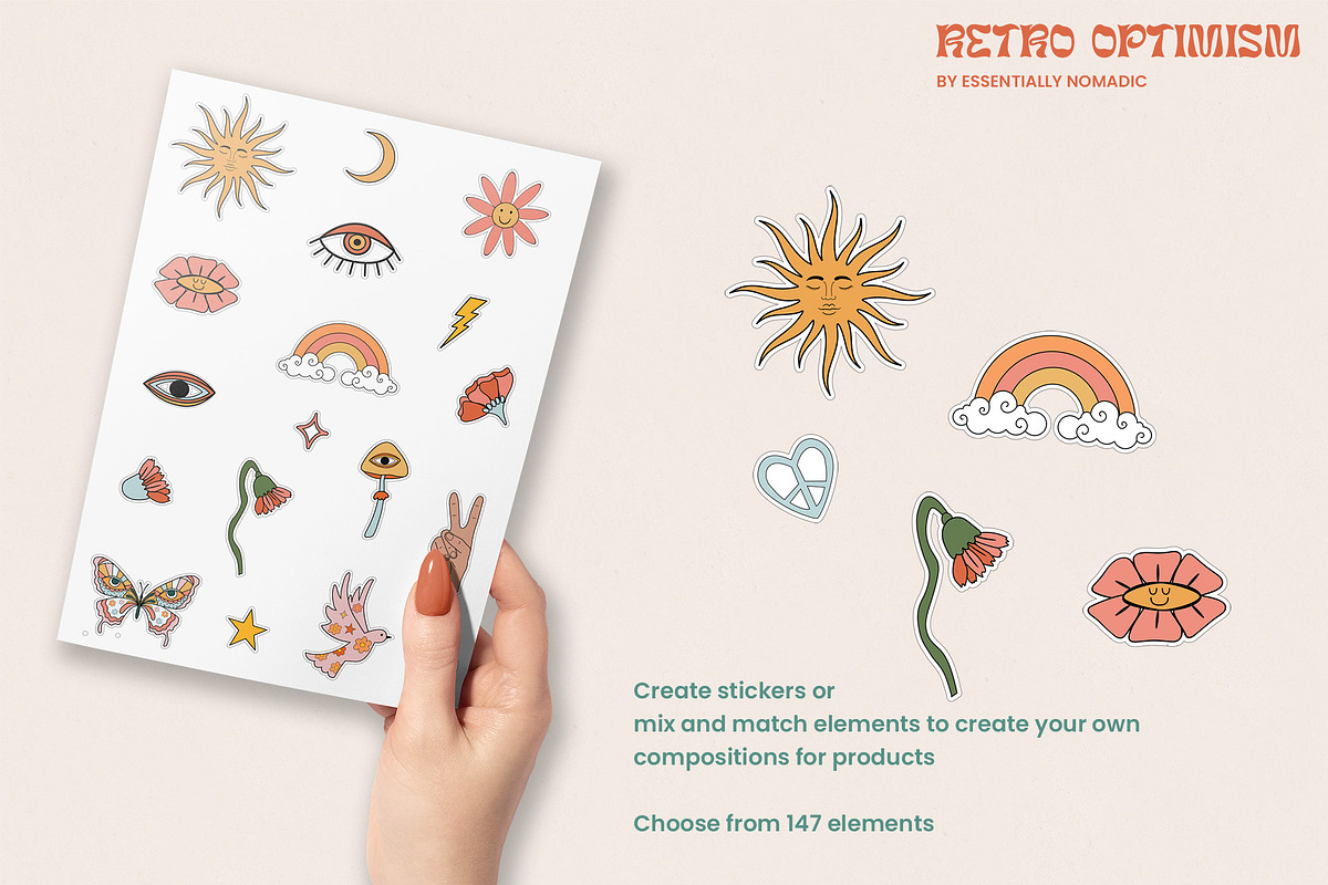 Retro Optimism Graphic Collection, an Illustration by Essentially Nomadic