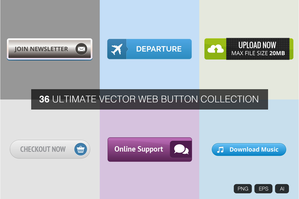 Ultimate Vector Web Button | Templates & Themes ~ Creative Market