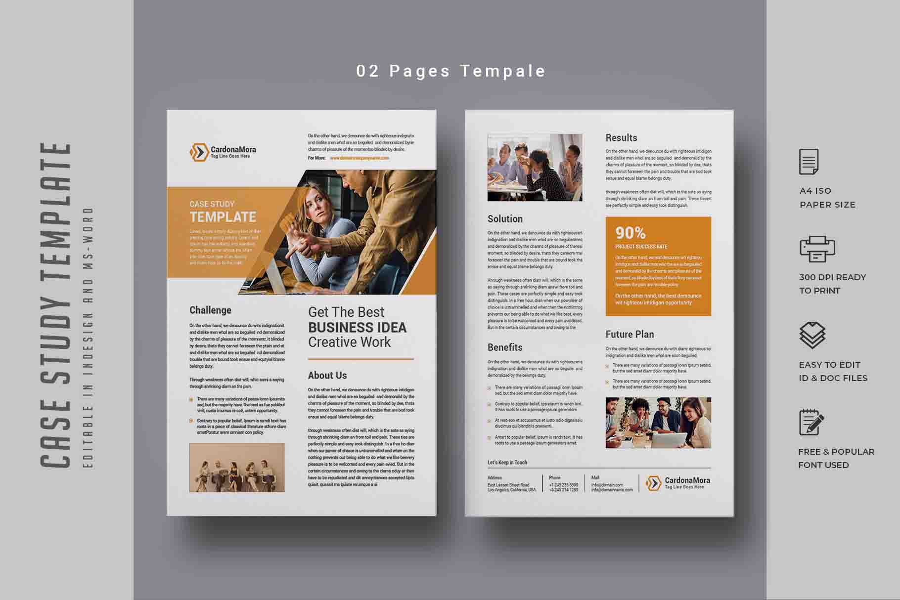274. Case Study Template, a Stationery Template by CreativeRezwan
