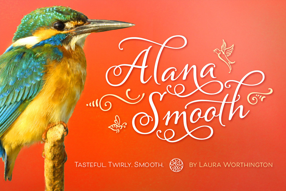 Alana Smooth, a Script Font by Laura Worthington