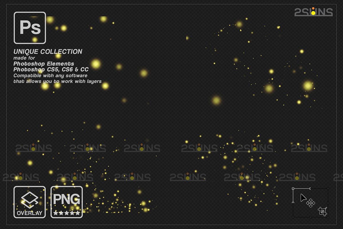 Gold Fireflies Photoshop overlay