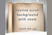 Festive scroll background with snow, a Decorative Illustration by Vjom
