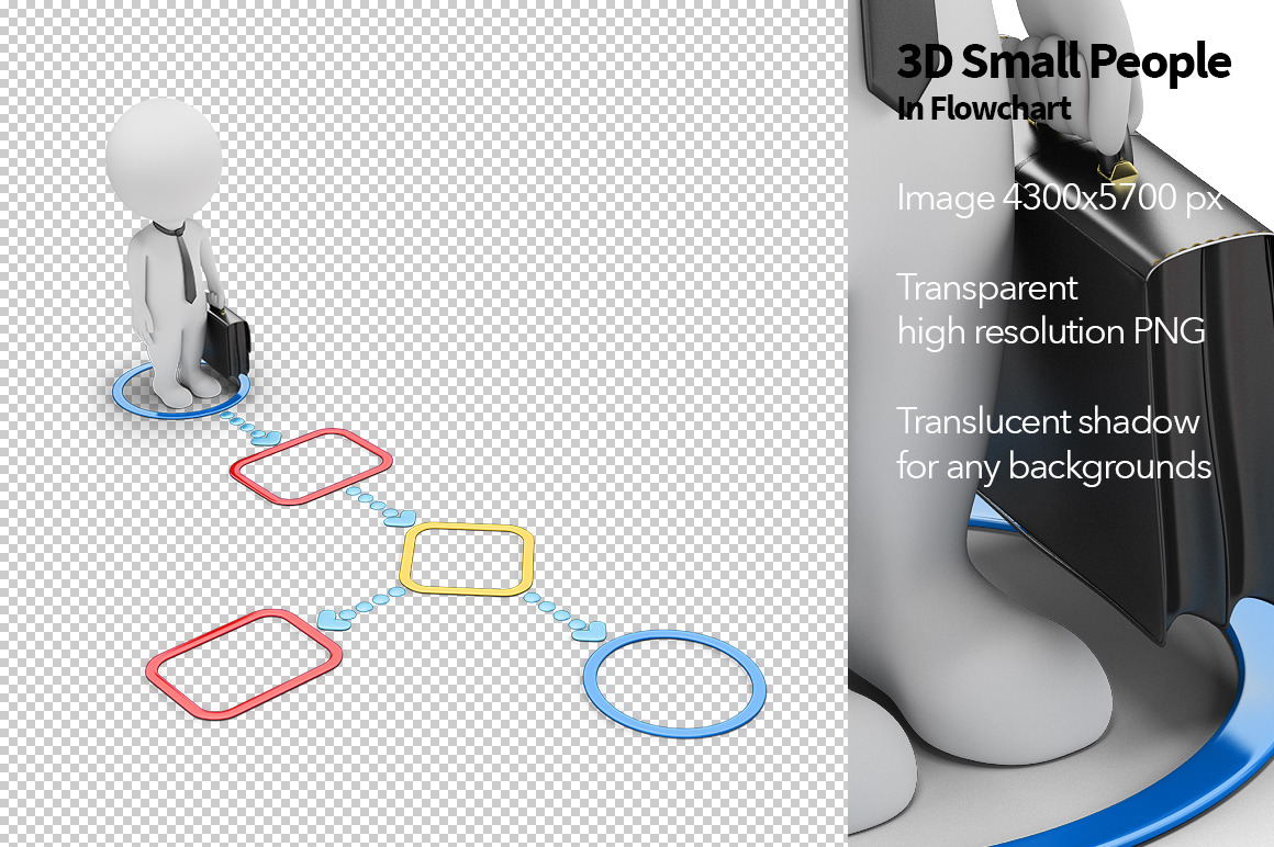 3D Small People - In Flowchart, a Finance Illustration by Anatoly ...