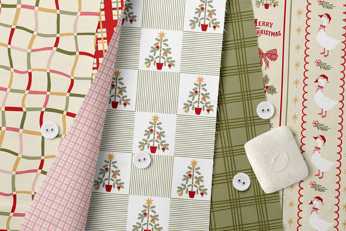 Vintage Christmas pattern - patchwork