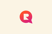 Letter R Chat Vector Logo or Icon