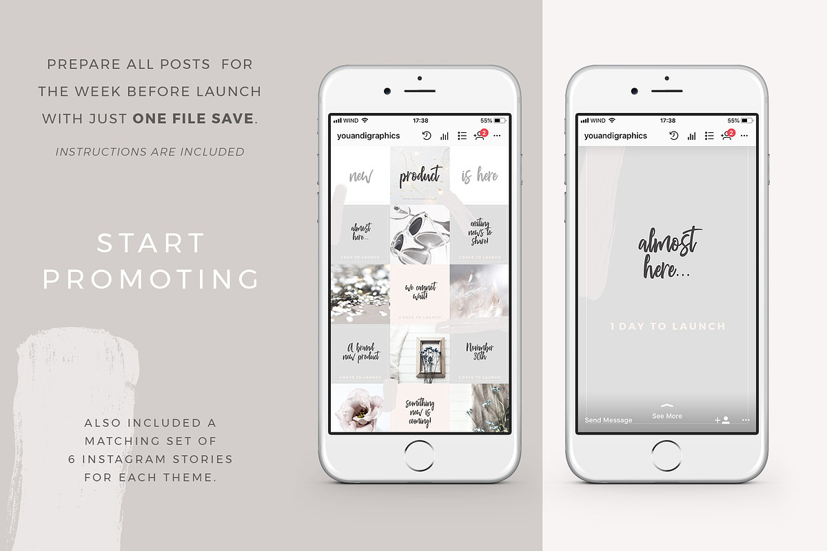 Countdown IG Posts and Stories, a Social Media Template by Youandigraphics