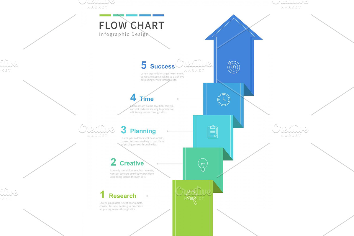 Arrow flow chart infographics, a Presentation Template by TotallypicRF