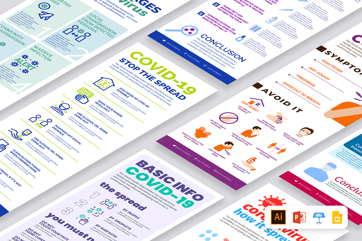 Coronavirus Infographics Bundle 11, a Presentation Template by slidequest