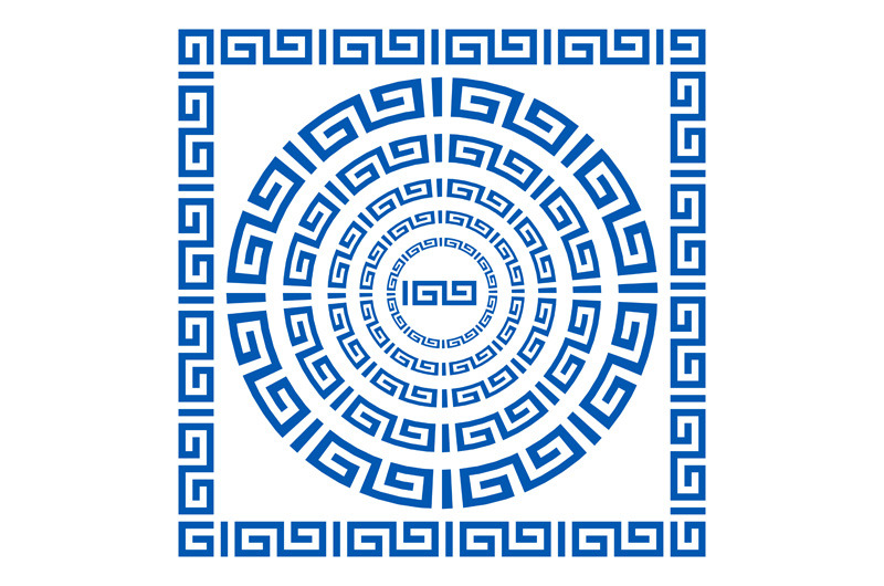 blue Greek borders. vector, a Background Graphic by Rommeo79