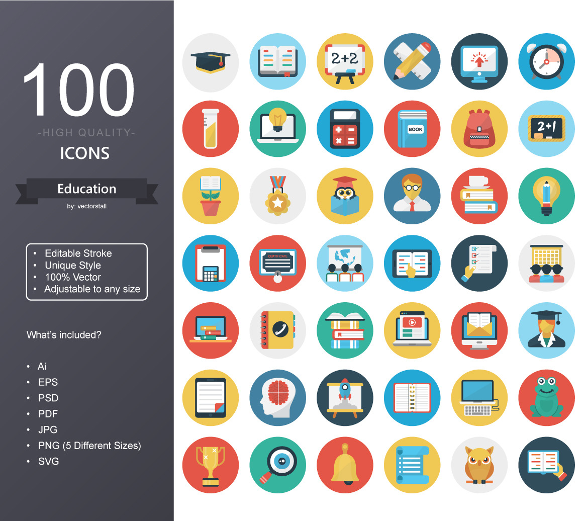 Education, an Outline Icon by Vector Stall