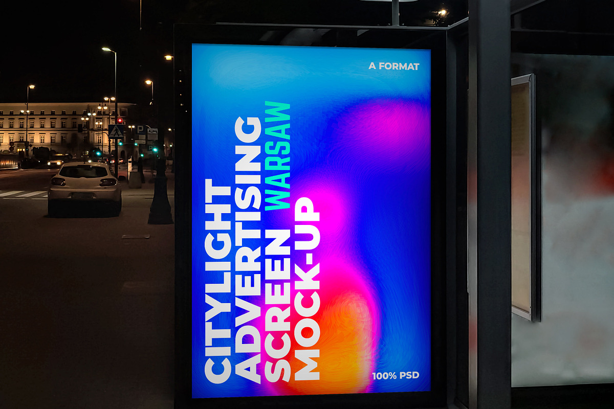 Warsaw Nght Citylight Ad Screen 1 v1, an Advertising Mockup by Graphic ...