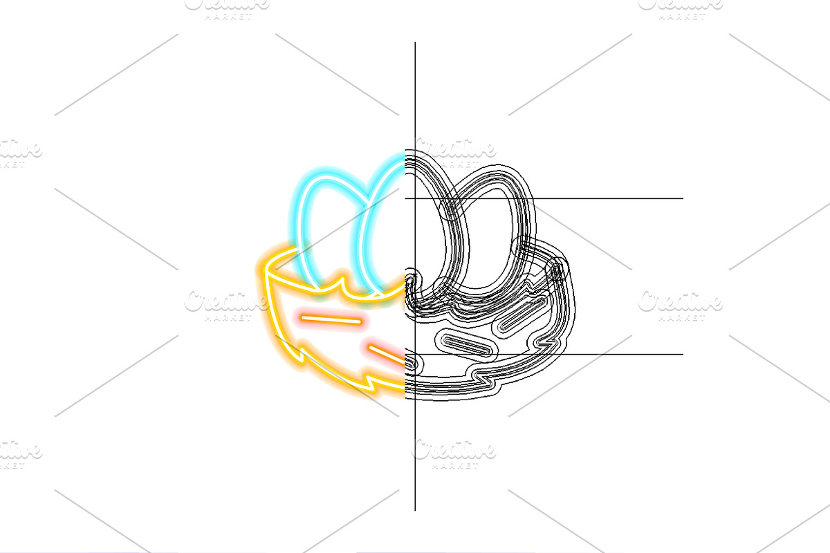 Neon nest with eggs, an Object Illustration by Anna_leni