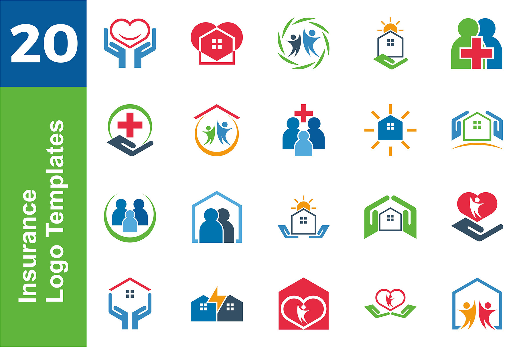 20 Logo Insurance Template Bundle, a Branding & Logo Template by ...