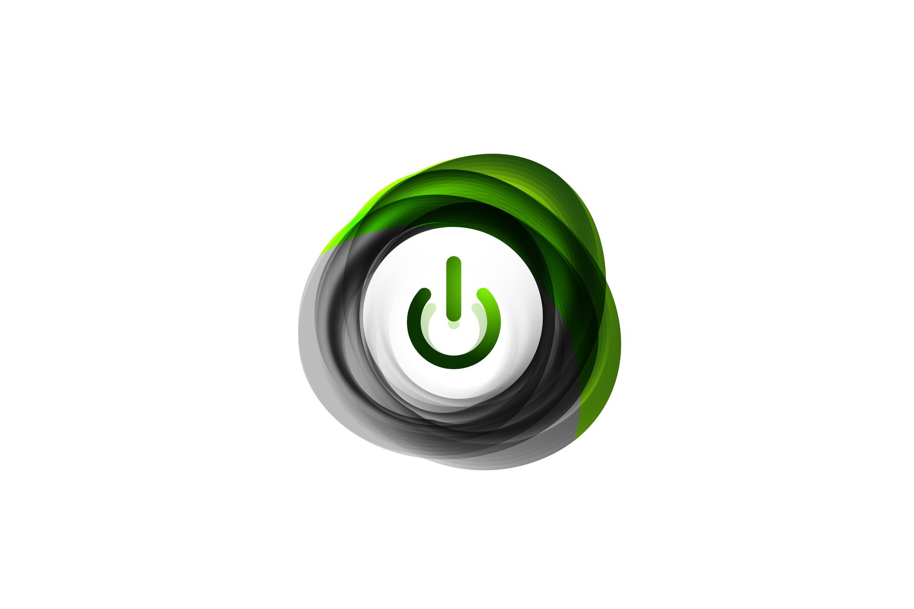 Glass transparent effect power start button, on off icon, vector UI or ...