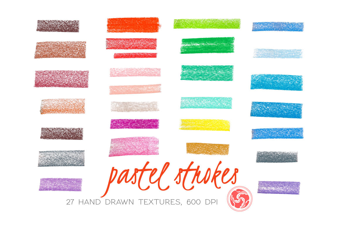 27 colored chalk strokes, a Texture Graphic by Anku Graphics