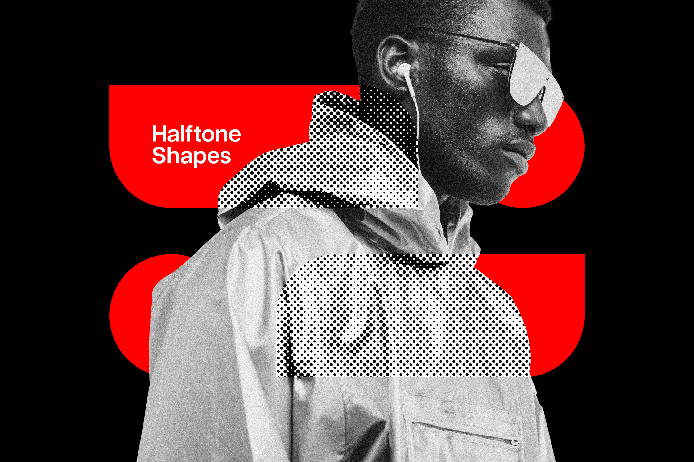 Halftone Shapes Photo Effect, an Object Graphic by Design Squad