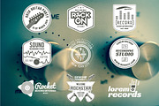 Music Recording & Sound Badges, an Object Graphic by JeksonGraphics