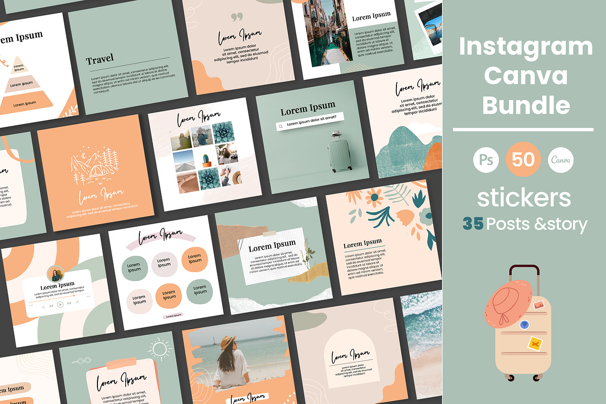 Instagram Canva Bundle, a Social Media Template by Artemis-products