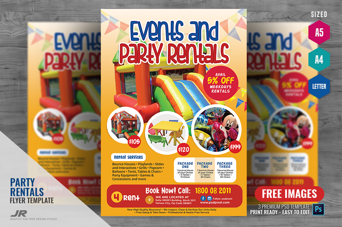 Event and Rentals Flyer | Flyer Templates ~ Creative Market