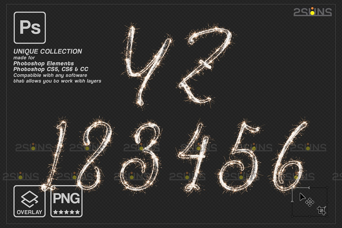 Alphabet sparkler font overlays, an Object Graphic by 2SUNS