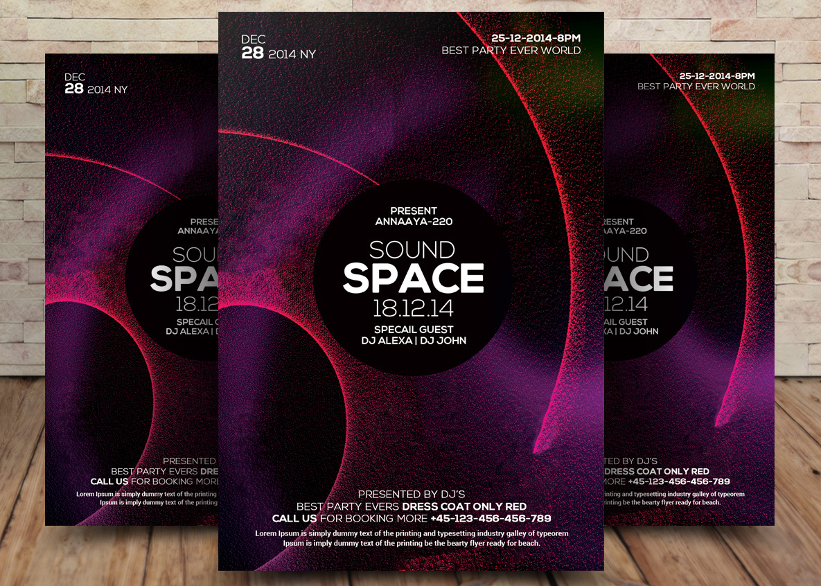 Sound Space Flyer Template, a Flyer Template by graphicforest