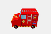 Fire Truck Favor- 3d papercraft, a Print Template by PAPER amaze
