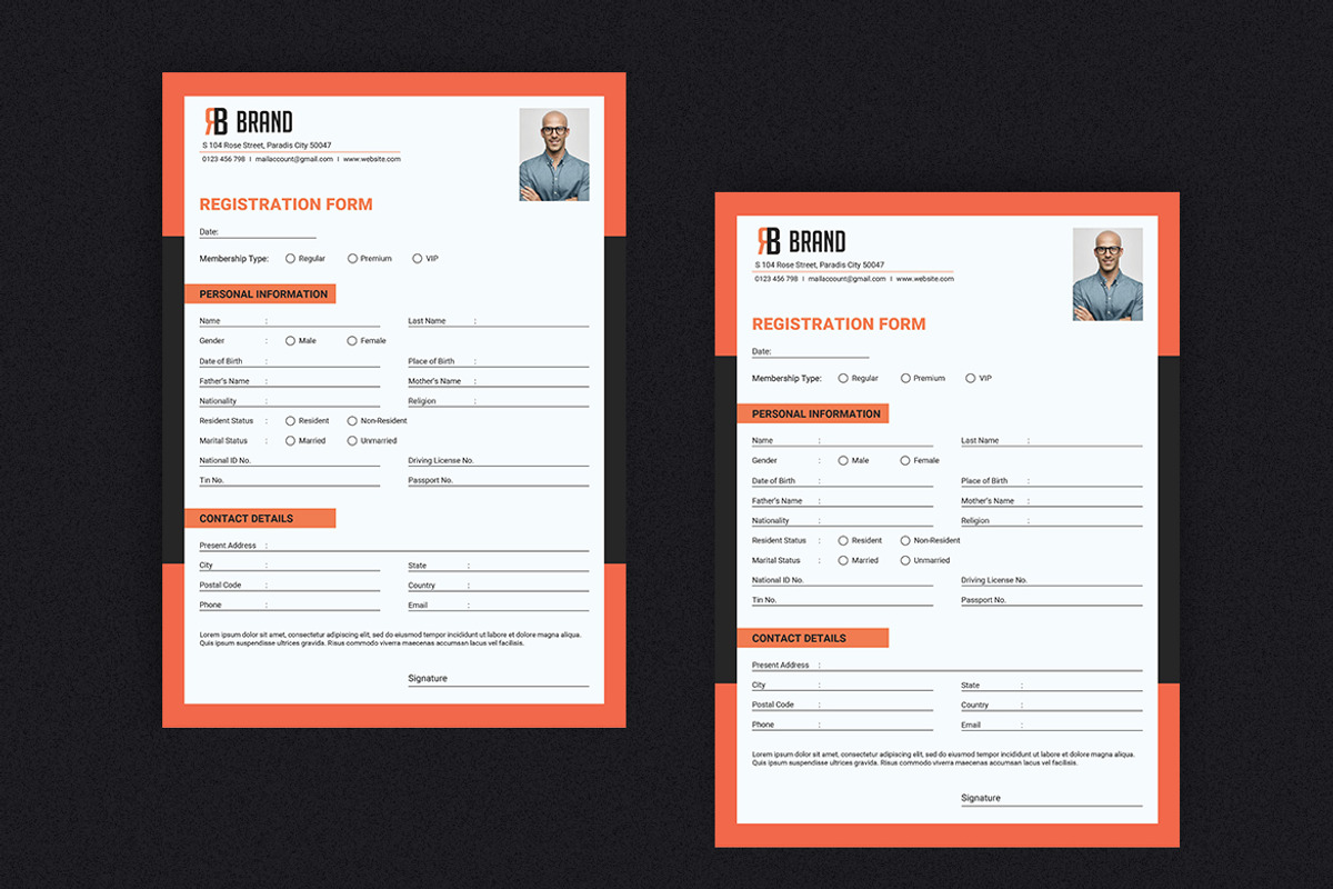 Registration Form, a Stationery Template by iDoodle Studio