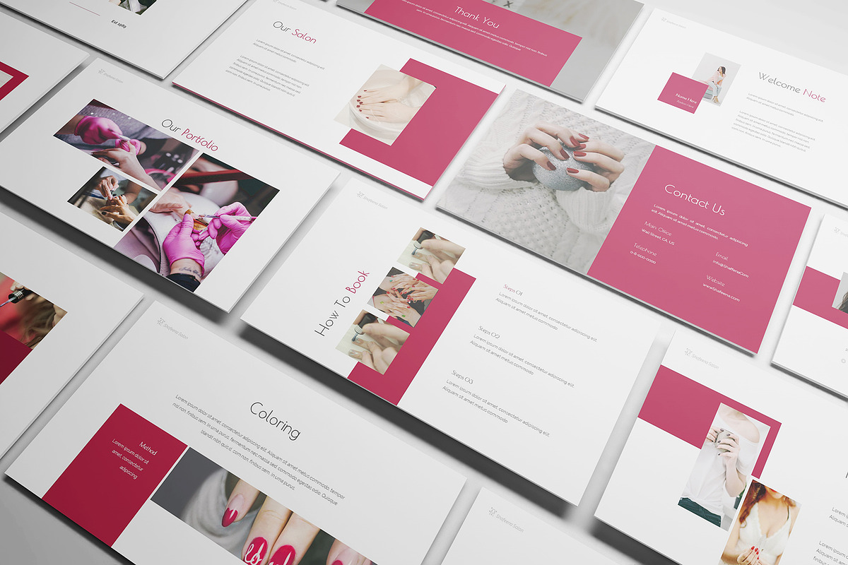 Nail Salon Powerpoint Template, a Presentation Template by Formatika Studio