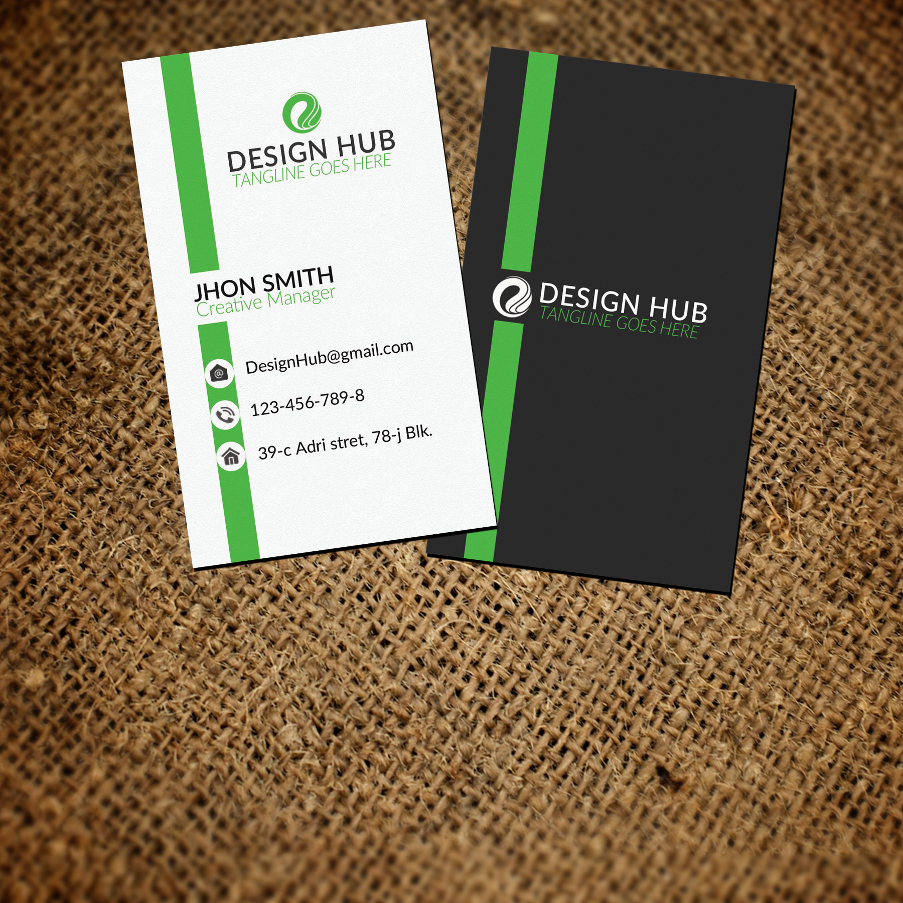 Line Style Corporate Business Card, a Business Card Template by Psd ...
