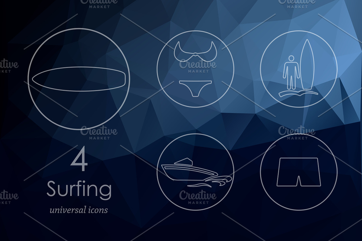 4 surfing icons, an Icon by Palau